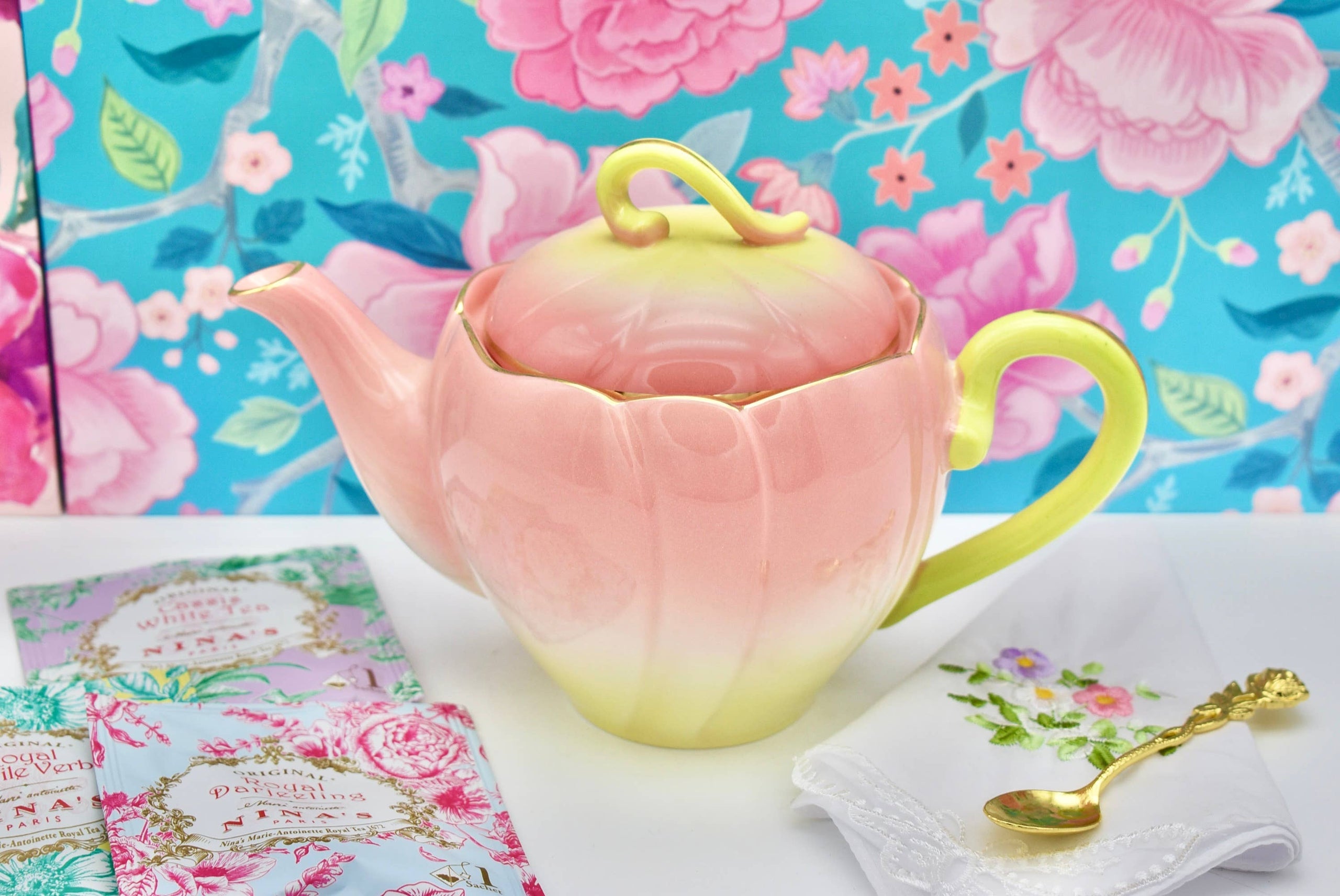 All Little Cute Things - Teapot Pink Spring Tulip Flower | Naataq Gear LLC